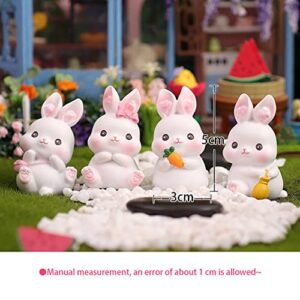 ikasus Car Dashboard Decoration, Cute Rabbit Car Dashboard Ornaments Animal Resin Bobblehead Cartoon Rabbit Shaking Head Doll Toys for Home, Desktop, Office Decor