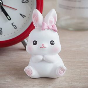 ikasus Car Dashboard Decoration, Cute Rabbit Car Dashboard Ornaments Animal Resin Bobblehead Cartoon Rabbit Shaking Head Doll Toys for Home, Desktop, Office Decor