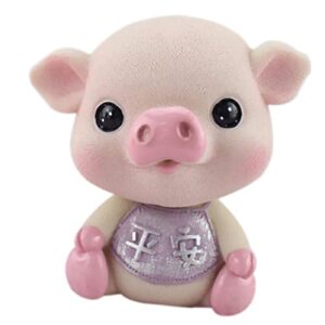 veemoon 1pc car decoration automotivearts & crafts pig sculpture car dashboard doll bobble head cake resin