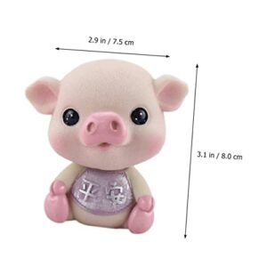 Veemoon 1pc Car Decoration Automotivearts & Crafts Pig Sculpture Car Dashboard Doll Bobble Head Cake Resin