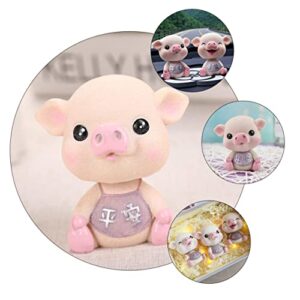 Veemoon 1pc Car Decoration Automotivearts & Crafts Pig Sculpture Car Dashboard Doll Bobble Head Cake Resin