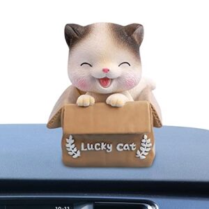 ADJ Bobbleheads for Car Dashboard, Lucky Cat Dashboard Car Ornaments Bobble Head Cat Pet Toy, Shaking Head Cat Decor for Car Interior, Automotive Dashboard Home Desktop Decoration