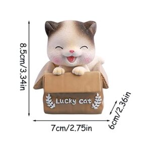 ADJ Bobbleheads for Car Dashboard, Lucky Cat Dashboard Car Ornaments Bobble Head Cat Pet Toy, Shaking Head Cat Decor for Car Interior, Automotive Dashboard Home Desktop Decoration