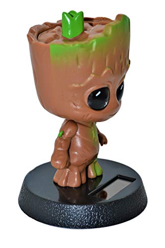 SM.Y.Toys & Accessories Cute Solar Powered Groot Bobblehead Home Office Ultra Detail Collectible Relaxing Toy (Solar Groot)