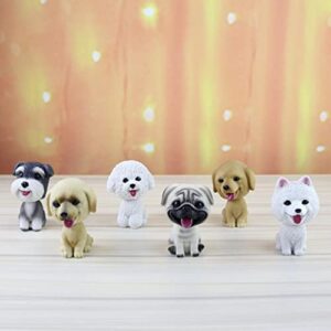 TOOYFUL 3 Bobble Head Dog Schnauzer Bobbleheads for Car Dashboard Decoration