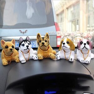 Mersuii Car Shaking Dog Adornments Resin Puppy Statue Cute Simulation Dog Shaking Head Toy Car Dash Home Decoration