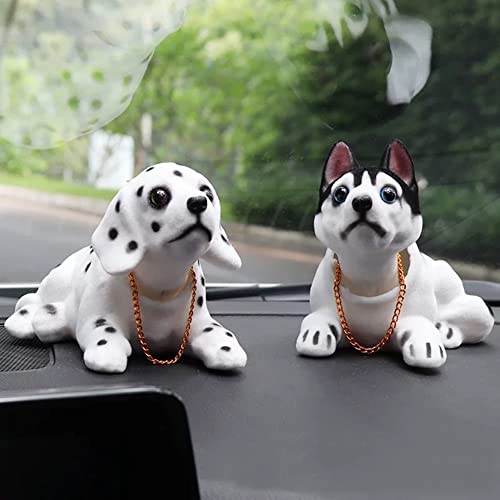 Mersuii Car Shaking Dog Adornments Resin Puppy Statue Cute Simulation Dog Shaking Head Toy Car Dash Home Decoration