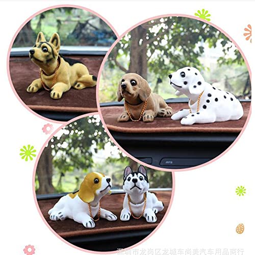 Mersuii Car Shaking Dog Adornments Resin Puppy Statue Cute Simulation Dog Shaking Head Toy Car Dash Home Decoration