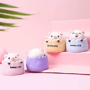 ikasus Lucky Piggy Car Dashboard Decoration, Cute Pig Car Dashboard Ornaments Bobble Head Decoration, Animal Resin Bobblehead Cartoon Pig Shaking Head Doll Toys for Car Vehicle Automobile Decor