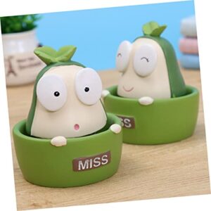 Homoyoyo 2pcs Car Bobble Head Ornament Desktop Decor Desktop Toys Desktop Avocado Ornament Resin Green Dashboard Avocado