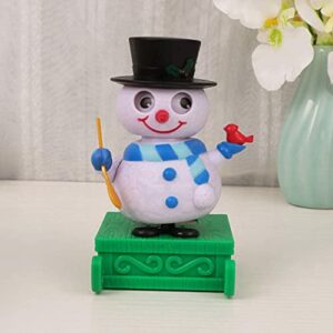 Christmas Solar Bobble Shaking Head Dancing Toy Head Shaking Doll Snowman Figurine Statue Car Dash Board Ornaments for Car Vehicle Decoration