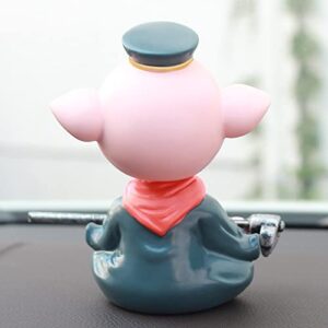 Cute Pig bobbleheads for Dashboard /Desk, car Decor Funny Figurines, Dancing Doll Head Stress Relief Gifts for Men Cars Decorations Anime Accessories Dashboard Decorations Hippie car