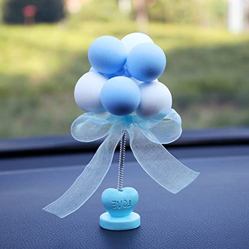 SEADEAR Car Dashboard Ornament, Balloon Bobblehead Car Dash Decoration Car Interior Dashboard Accessories Shaking Head Toy for Car/Desk/Office/Room Blue