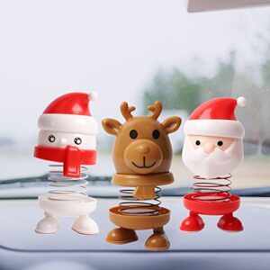 PHEZEN Car Bobble Head Doll Ornament Car Dashboard Bobblehead Decorations Christmas Elk Santa Claus Snowman Figurine Toy Shaking Head Dolls Figurine Creative Party Decorative Desktop Ornaments