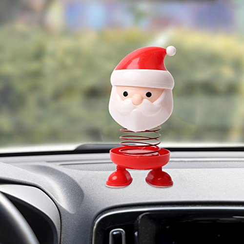 PHEZEN Car Bobble Head Doll Ornament Car Dashboard Bobblehead Decorations Christmas Elk Santa Claus Snowman Figurine Toy Shaking Head Dolls Figurine Creative Party Decorative Desktop Ornaments