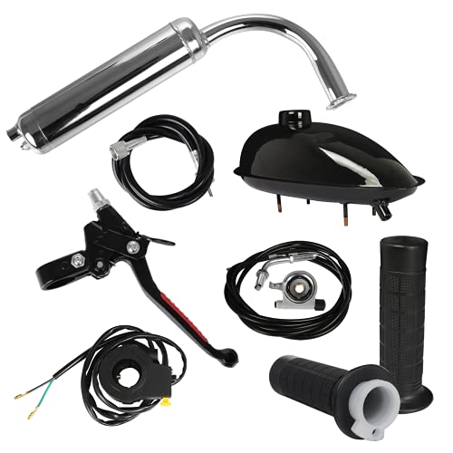 Afranti Bicycle Motor Kit 80cc, Motorized Bicycle Engine Kit 2 Stroke Petrol Gas Motor Engine Kit Fits Most 26" or 28" Bikes with V-Frame