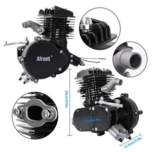 Afranti Bicycle Motor Kit 80cc, Motorized Bicycle Engine Kit 2 Stroke Petrol Gas Motor Engine Kit Fits Most 26" or 28" Bikes with V-Frame