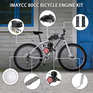 IMAYCC 80cc Bicycle Engine Kit, 2-Stroke Motorized Bicycle Kit Fit for 26-28" Bikes, Bike Motor Kit with Wired Digital Computer (Black)