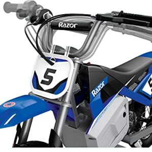 Razor MX350 Dirt Rocket Electric Motocross Off-road Bike for Age 13+, Up to 30 Minutes Continuous Ride Time, 12" Air-filled Tires, Hand-operated Rear Brake, Twist Grip Throttle, Chain-driven Motor