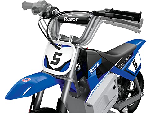 Razor MX350 Dirt Rocket Electric Motocross Off-road Bike for Age 13+, Up to 30 Minutes Continuous Ride Time, 12" Air-filled Tires, Hand-operated Rear Brake, Twist Grip Throttle, Chain-driven Motor