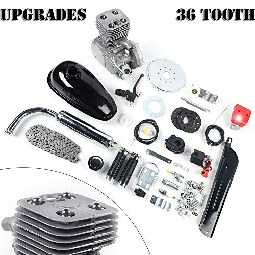 LiFuJunDong 100cc 2-Stroke Bicycle Engine Kit Full Air-Cooling Motor Bike Modified Set Motorized Motor Bike Modified Tool offering, Super Fuel-efficient for 26" 28" Bike