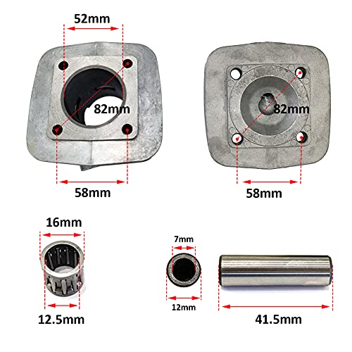 CDH110cc Replaement of Top End Cylinder Set and Bottom End Crank Set with Iron Sleeve Cylinder for 2 Stroke kit 84CC/85CC