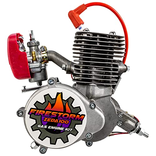 Zeda New 100 Complete 50mm Bore 2 Stroke Bicycle Engine Kit - 80cc/100cc - Firestorm Edition 36 Tooth