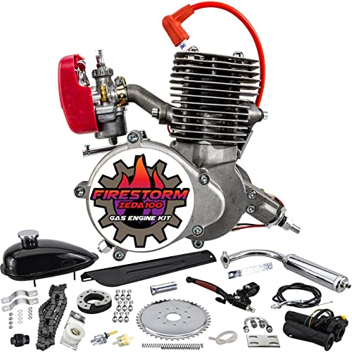 Zeda New 100 Complete 50mm Bore 2 Stroke Bicycle Engine Kit - 80cc/100cc - Firestorm Edition 36 Tooth