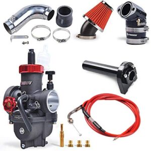 nibbi high performance speed modified carburetor kit pe28mm carburetor gy6 curved pipe 185mmthrottle line handlebar 48mm air filter fit gy6 engine scooter 150cc-250cc