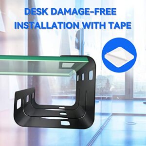 Under Desk Cable Management Tray 2 Pieces Steel Under Desk Wires Organizer Power Strip Management No Drill Under Table Organizer for Cable Storage Holder for Office Home Desk/Table（Premium Metal）