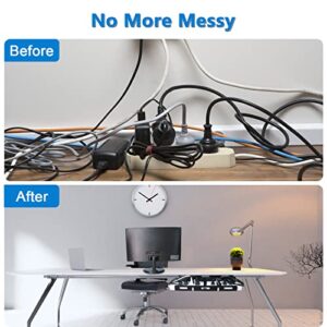 Under Desk Cable Management Tray 2 Pieces Steel Under Desk Wires Organizer Power Strip Management No Drill Under Table Organizer for Cable Storage Holder for Office Home Desk/Table（Premium Metal）