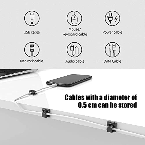 MOGINSOK 177pcs Cable Management Kit, 4xCable Sleeves 10 Cable Cord Holders 41 Cable Clips/Straps 100pcs Cable Ties 2 Roll Self Adhesive 20pcs Velcro Tape Cable Organizers for Car Desk Home Office