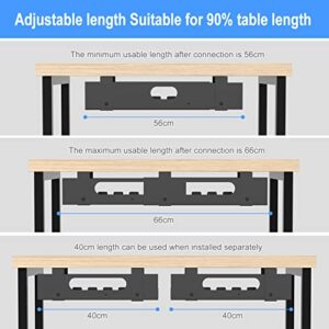 2PACKS Cable Management Under Desk Tray Adjustable Large Under Table Cord Wire Organizer for Standing Desk