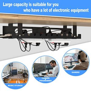 2PACKS Cable Management Under Desk Tray Adjustable Large Under Table Cord Wire Organizer for Standing Desk