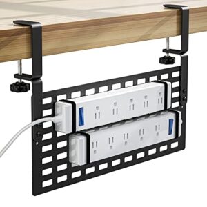 under desk cable management no drill, xpatee 16'' desk cable management, cable management with clamp for desk wire management, computer cable rack for office, home - no damage to desk, black