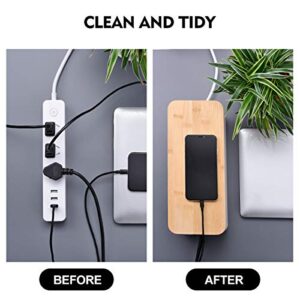 2 Pack Large Cable Management Box – Wooden Style Cord Organizer Box and Cover for TV Wires, Computer, Router, USB Hub and Under Desk Power Strip – Safe ABS Material and Baby-Pets Proof Lock (White)