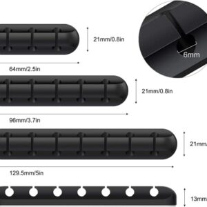 SOULWIT Cable Holder Clips, 3-Pack Cable Management Cord Organizer Clips Silicone Self Adhesive for Desktop USB Charging Cable Nightstand Power Cord Mouse Cable Wire PC Office Home