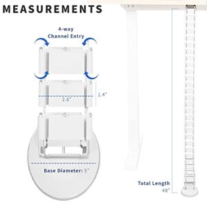 VIVO Vertebrae Cable Management Kit, Height Adjustable Desk Quad Entry Wire Organizer, White, DESK-AC01C-W