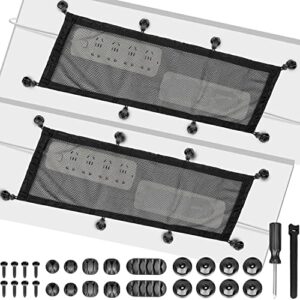 under desk cable management net 2 packs, 26'' x 10'' flexible under desk wire cord organizer kit, large capacity cord hidden stretch mesh cable holder for desks, offices and kitchens, fits most tables