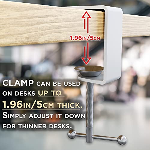 Under Desk Cable Management Tray with Clamps, No Drill Under Desk Cord Management, Desk Cable Organizer, Cable Management Under Desk - Set of 2 with Clamps