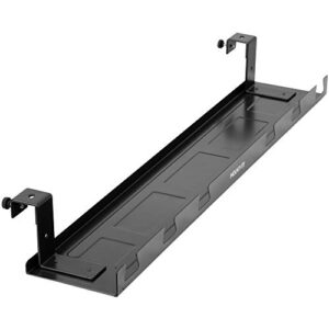 mount-it! under desk cable tray [23" length] wire management basket for desktop computers, laptops, sit stand desks and workstations (black)