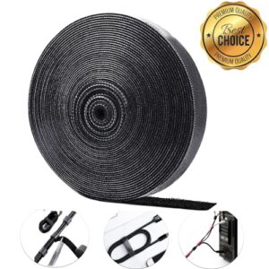 62ft x 1/2inch Cable Ties Roll, Inorthtop Cable Management Straps,Cord Organizer,Under Desk Cable Management,Hook Loop Self Gripping for PC TV Car Desk Home Office Garden