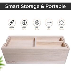 KAYYA Large Wooden Cable Management Box - Tv Extension Cord and Cable Organizer Box Hides Messy Wires |DIY Power Strip Storage| Power Strip Cover for Desk with Compartments.