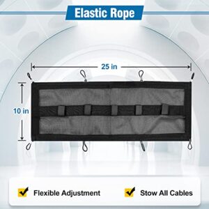 Cable Management Under Desk,Wire Hiders for Desk Flexible Under Desk Cable Management Tray Large Capacity Cord Management Under Desk for Office, Standing Desk,Home,Cable Organizer Desk 25 * 9"-8 Hook