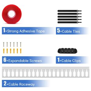 Cable Duct Management Raceway Kit, 31.4" (2 x 15.7) Server Rack Cable Management, Cable Management for Hide Network HDMI VGA Cable, Open Slot Cable Track Desk Wire Channel, Cable Raceway White 2 Pack