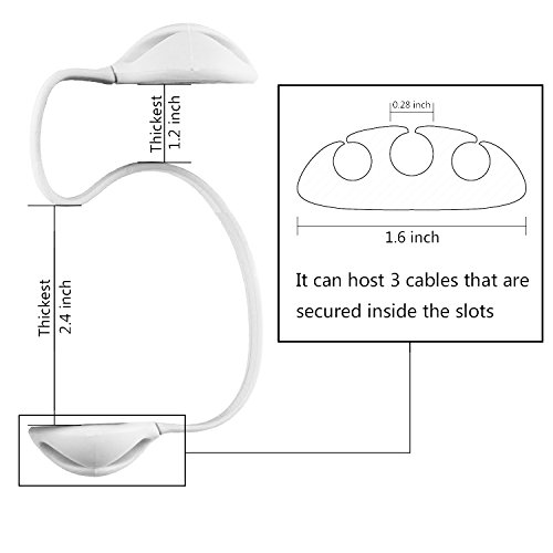 Jiulory Cable Holder - Cord Organizer - Cable Management Clips - Wire Holder System -3 Packs Multipurpose Cable Clips for Phone Chargers, USB Cables - Home, Office, Nightstand, Desk Organizer