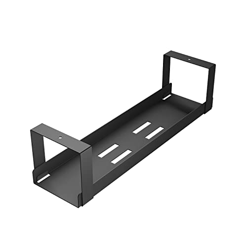 D-Line Under Desk Cable Management Tray, Cable Basket for Power Strips, Self-Adhesive or Screw-fix, Regain Wasted Space & Improve Appearance - Black