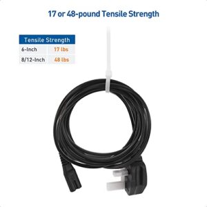 Cable Matters 200-Pack Indoor and Outdoor 6, 8,12-Inch Self-Locking Nylon Zip Ties Assorted Sizes (Tie Wraps, Cable Ties, Zipties) in Black and White