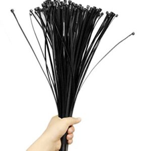 NewNewStar 14.6" 100Pack Heavy Duty Nylon Cable Zip Ties, 50 lb Test, 4.8mm Wide and 370mm Long (Black)