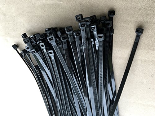 NewNewStar 14.6" 100Pack Heavy Duty Nylon Cable Zip Ties, 50 lb Test, 4.8mm Wide and 370mm Long (Black)